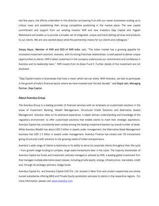 Avendus Capital raises a new round of capital from KKR, Gaja Capital ...