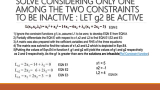 Quadratic Programming : KKT conditions with inequality constraints | PPTX