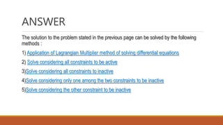 Quadratic Programming : KKT conditions with inequality constraints | PPTX