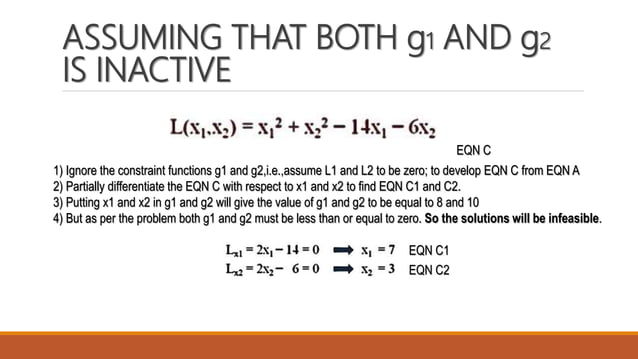 Quadratic Programming : KKT conditions with inequality constraints | PPTX