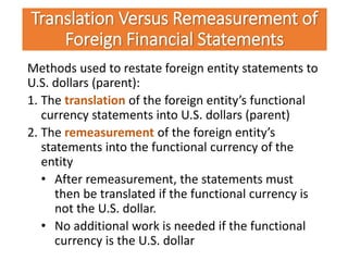 Translation and remeasurement of foreign entity statements | PPTX