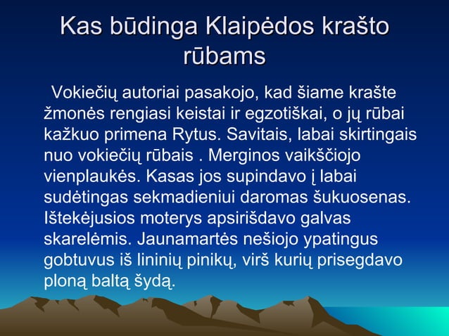 Klaipedos krasto tautiniai rubai | PPT