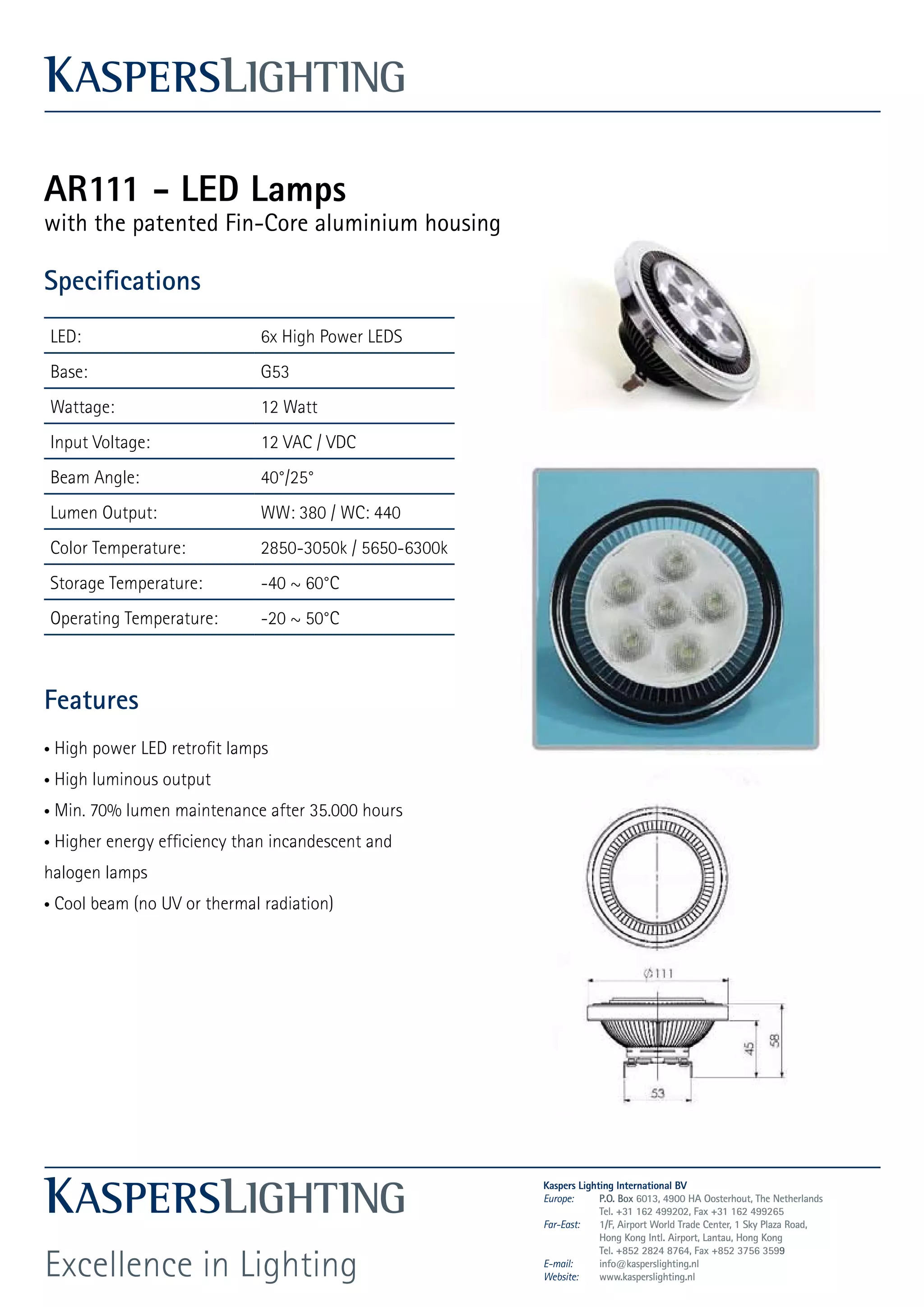 LED Ar111 Lamps | PDF