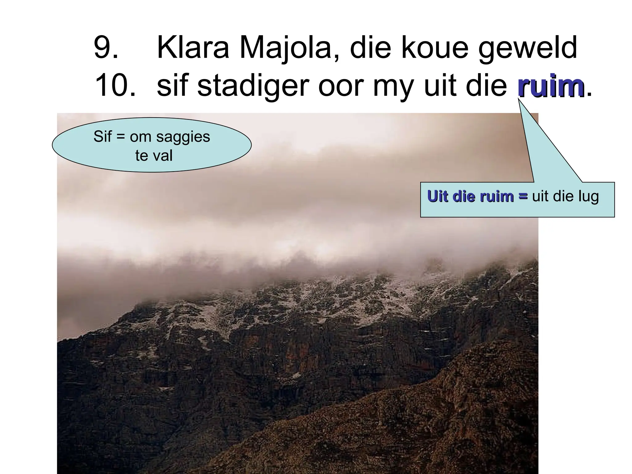 Klara Majola gedig, Grade 9 gedig, afrikaans | PDF