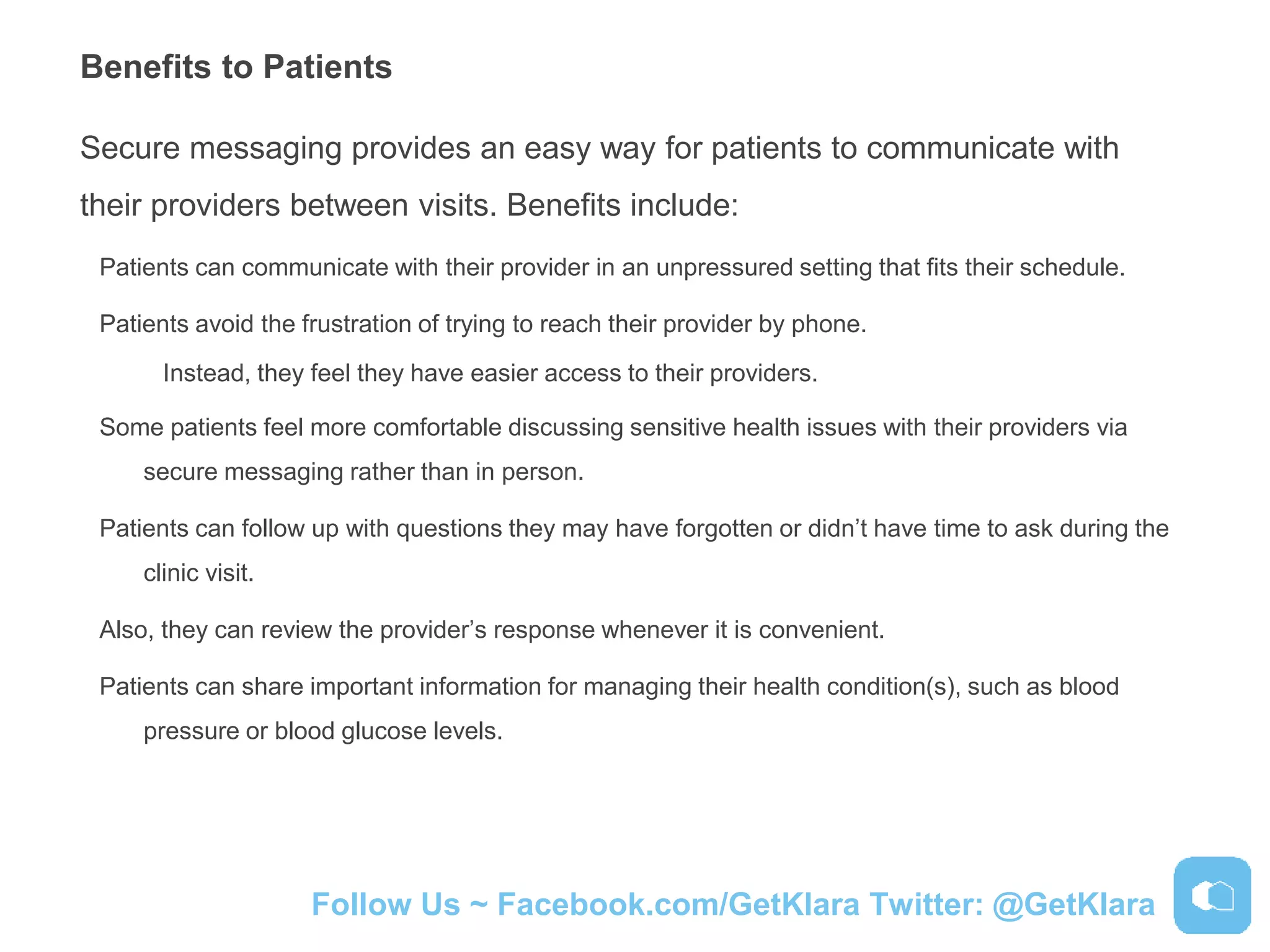 Klara guide to secure messaging in healthcare | PPTX