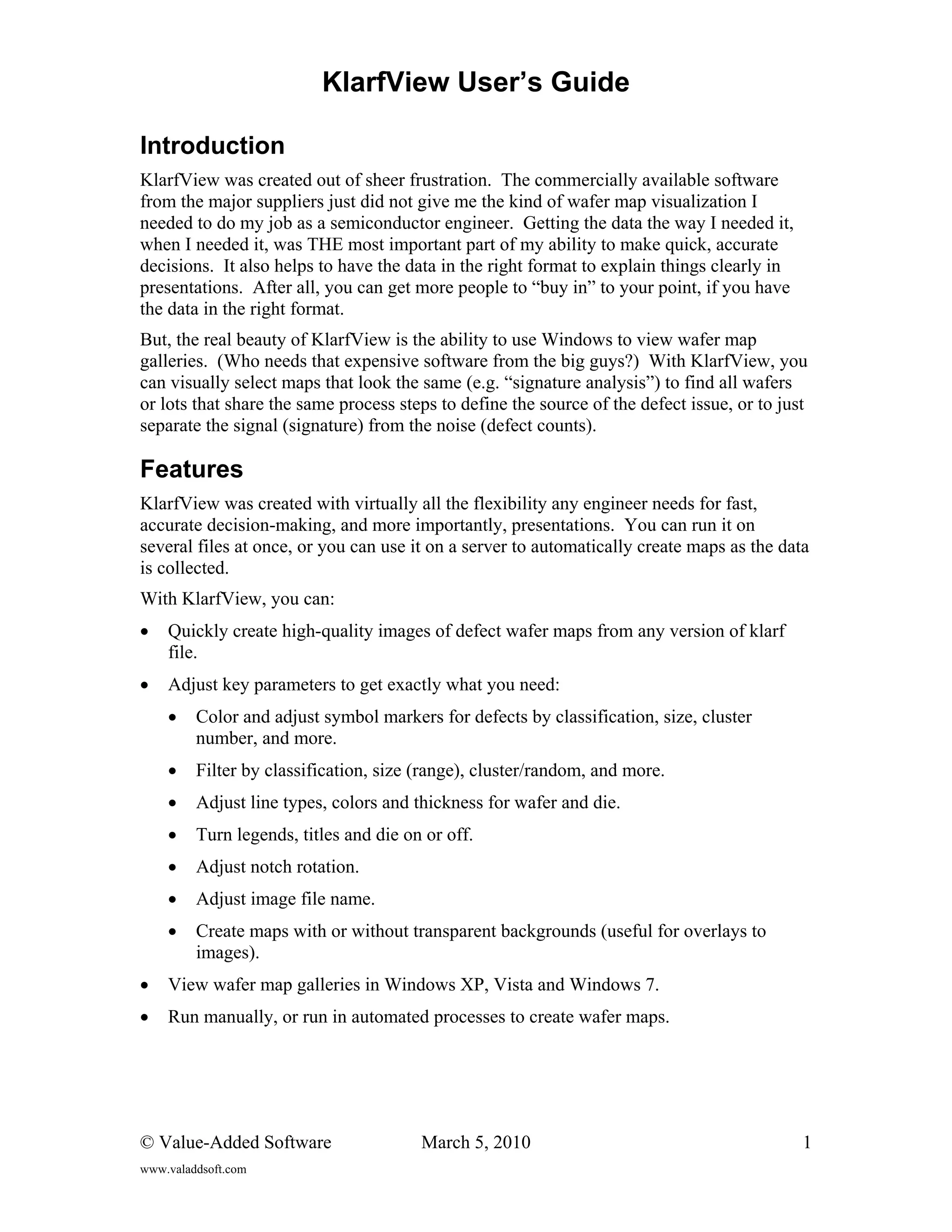 Klarf View Users Guide | PDF