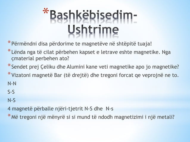 Magnetet dhe Fusha Magnetike - Klasa VIII | PPTX