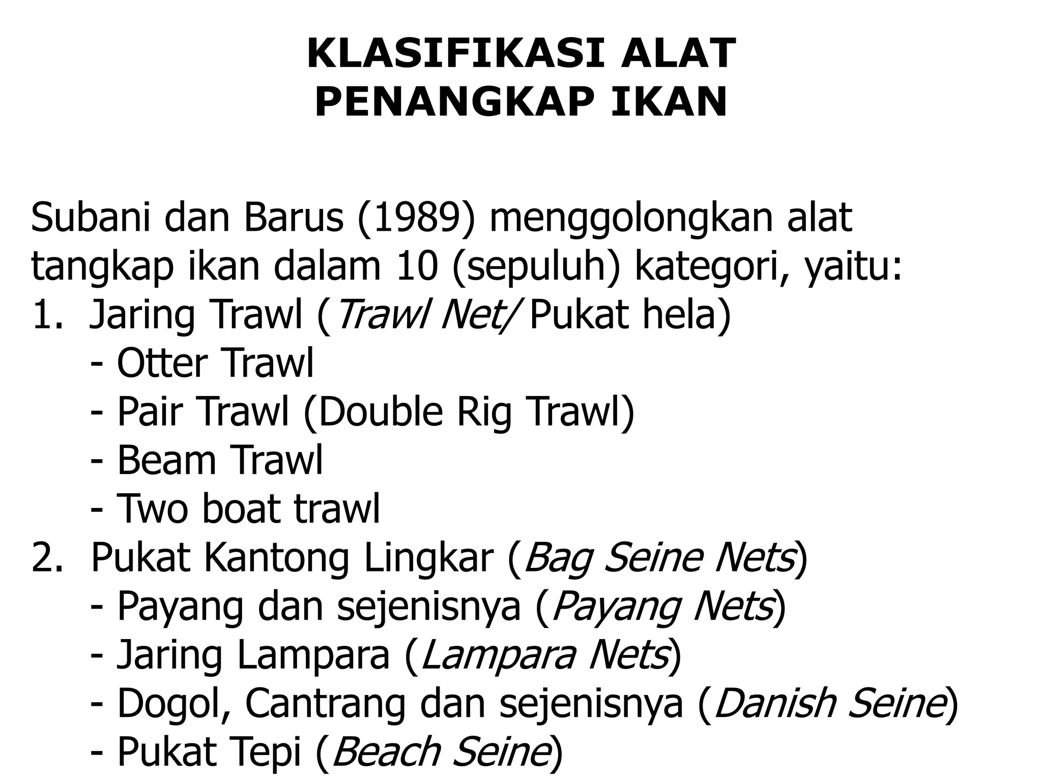 Klasifikasi alat-tangkap | PDF