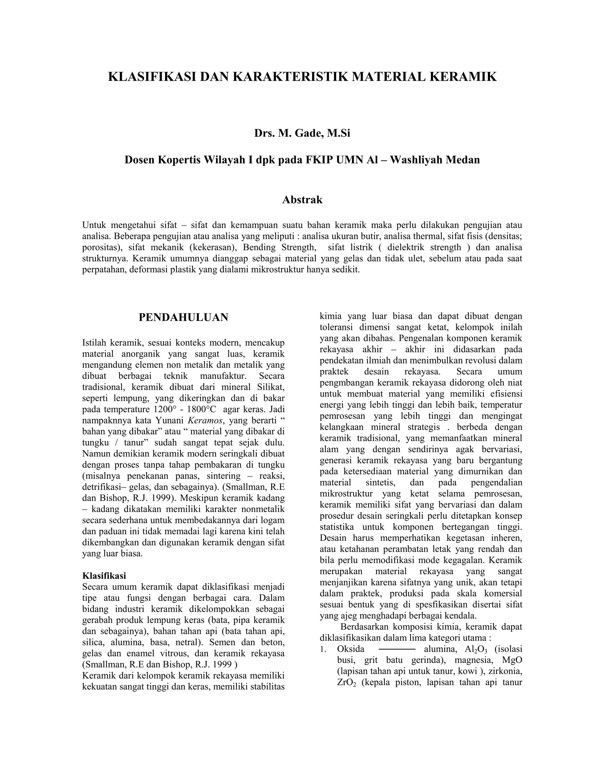 Klasifikasi dan-karakteristik-material-keramik | PDF