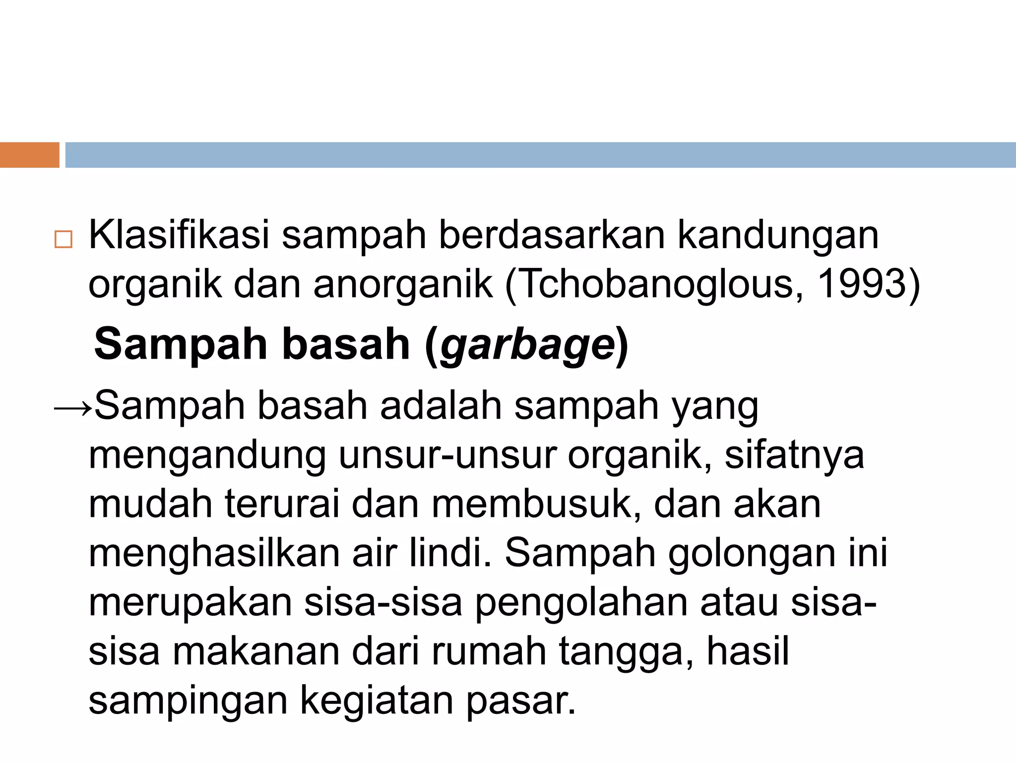 Klasifikasi sampah | PPTX