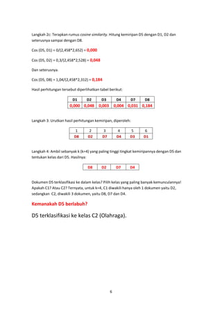 Klasifikasi teks-menggunakan-k-nn-sebuah-contoh | PDF