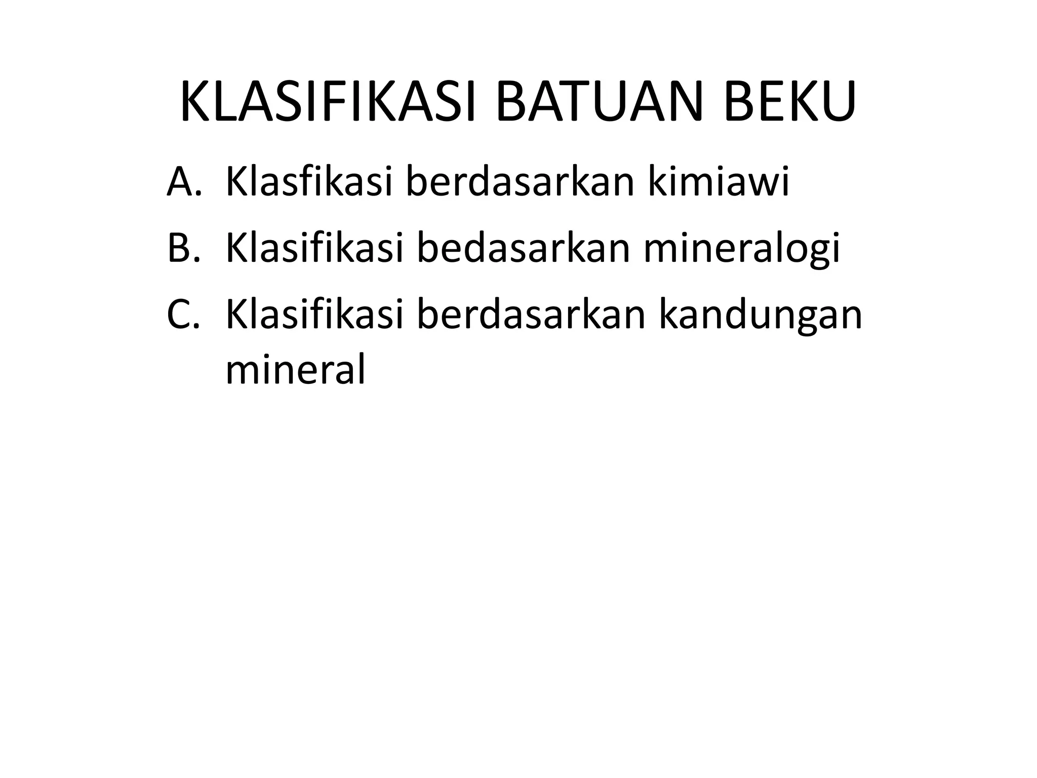 Klasifikasi batuan beku | PPTX