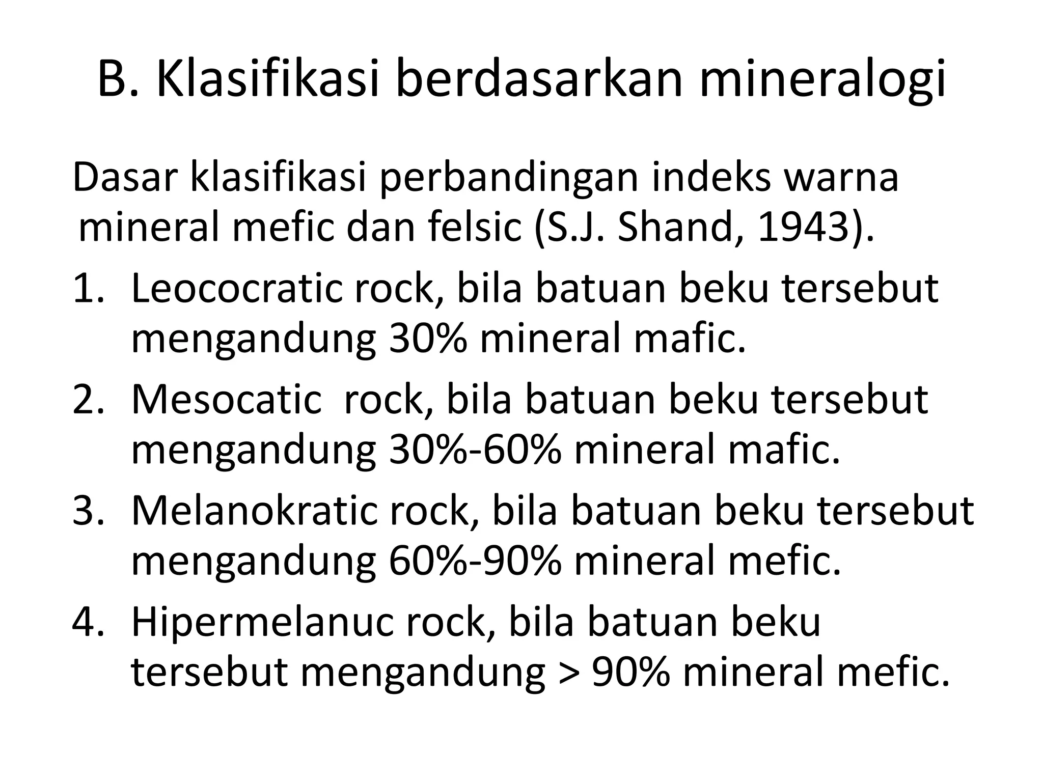 Klasifikasi batuan beku | PPTX