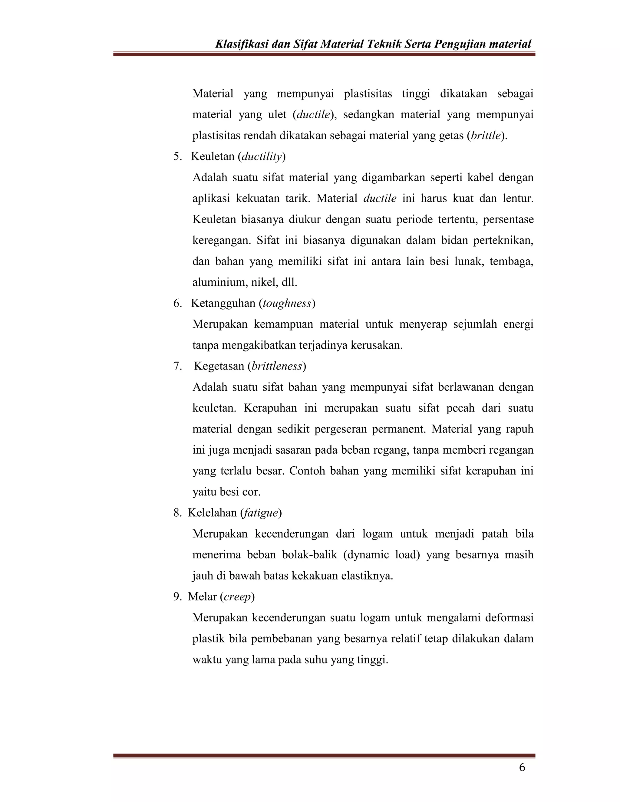 KLASIFIKASI DAN SIFAT MATERIAL TEKNIK SERTA PENGUJIAN MATERIAL.pdf
