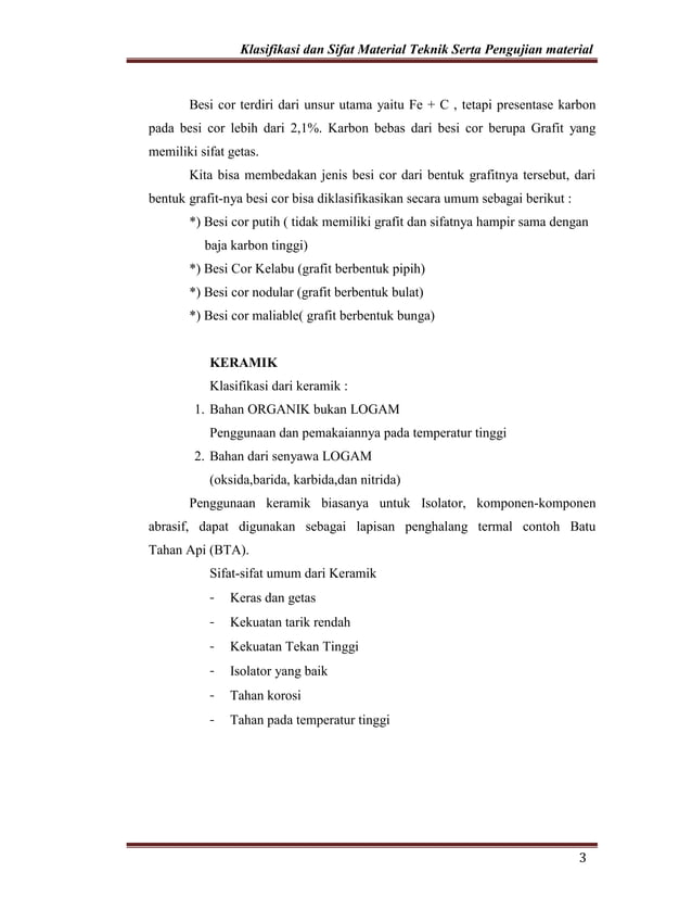KLASIFIKASI DAN SIFAT MATERIAL TEKNIK SERTA PENGUJIAN MATERIAL.pdf