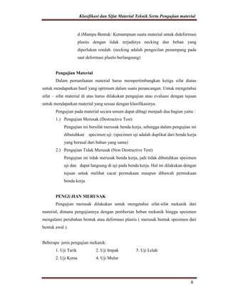 KLASIFIKASI DAN SIFAT MATERIAL TEKNIK SERTA PENGUJIAN MATERIAL.pdf