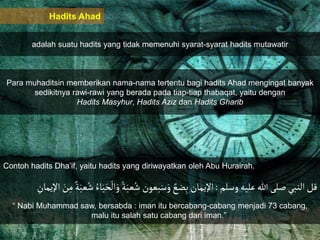 Klasifikasi hadis ditinjau dari segi kuantitas dan kualitas sanad (1).ppt