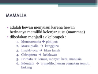 Klasifikasi hewan | PPT