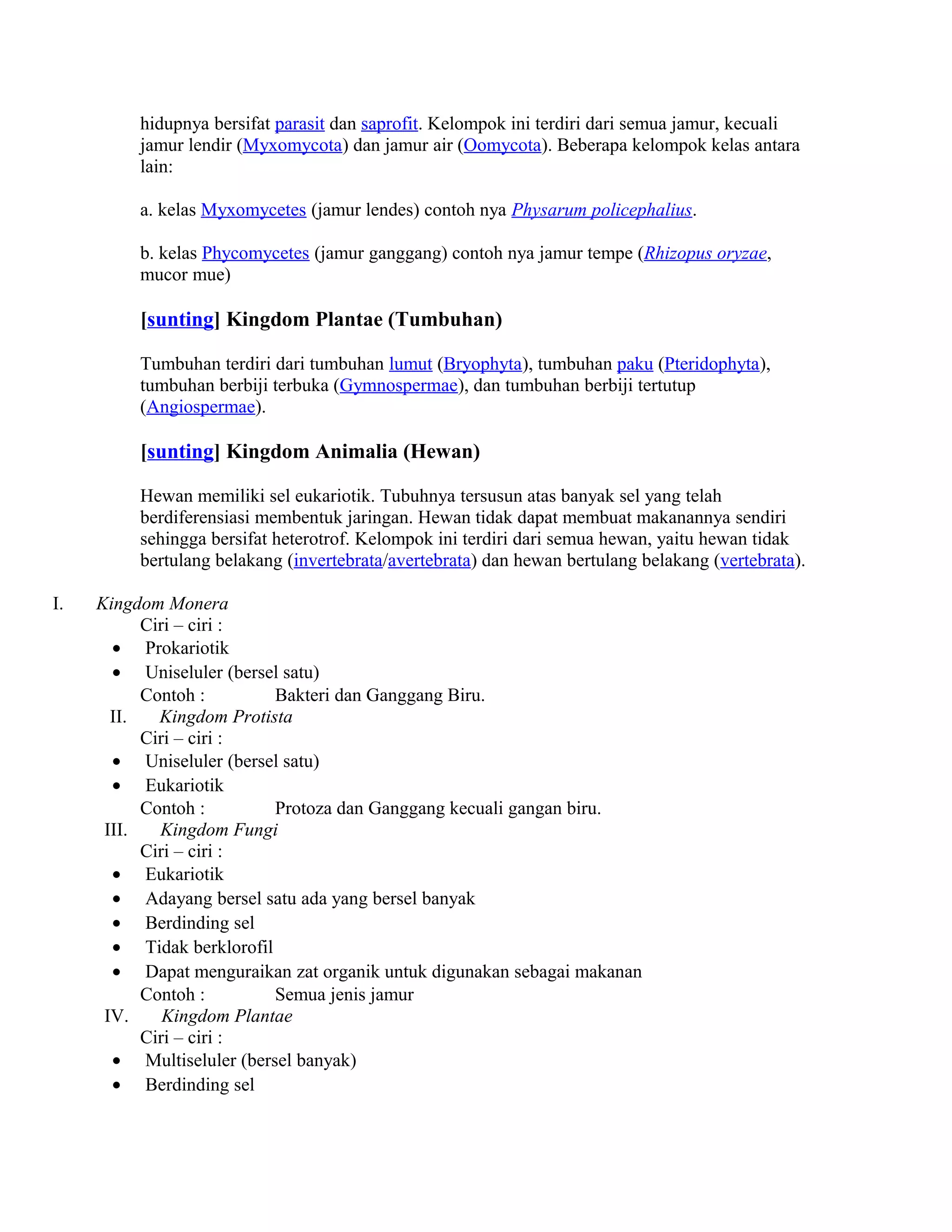 Klasifikasi ilmiah makhluk hidup | DOC