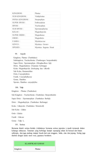 Klasifikas Ilmiah Tumbuhan (Plantae) | DOCX