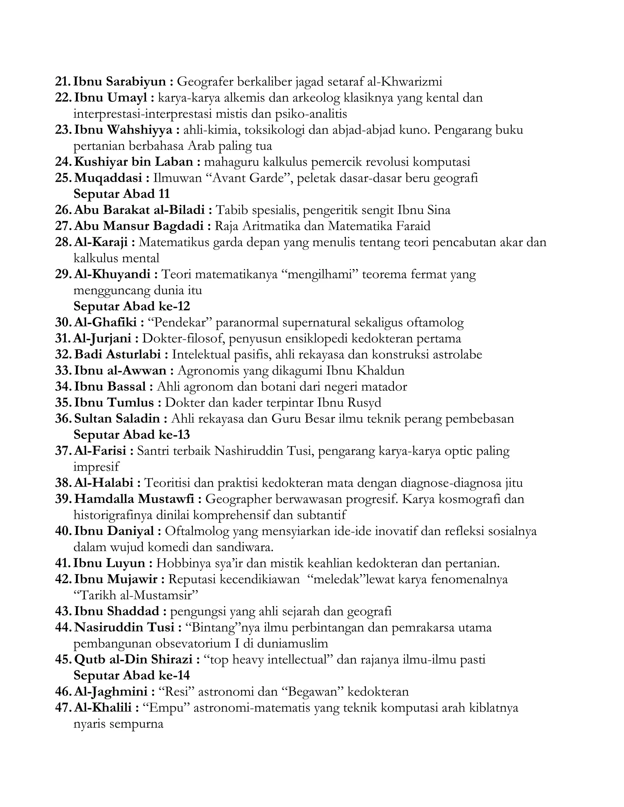 Klasifikasi ilmuwan muslim | DOCX
