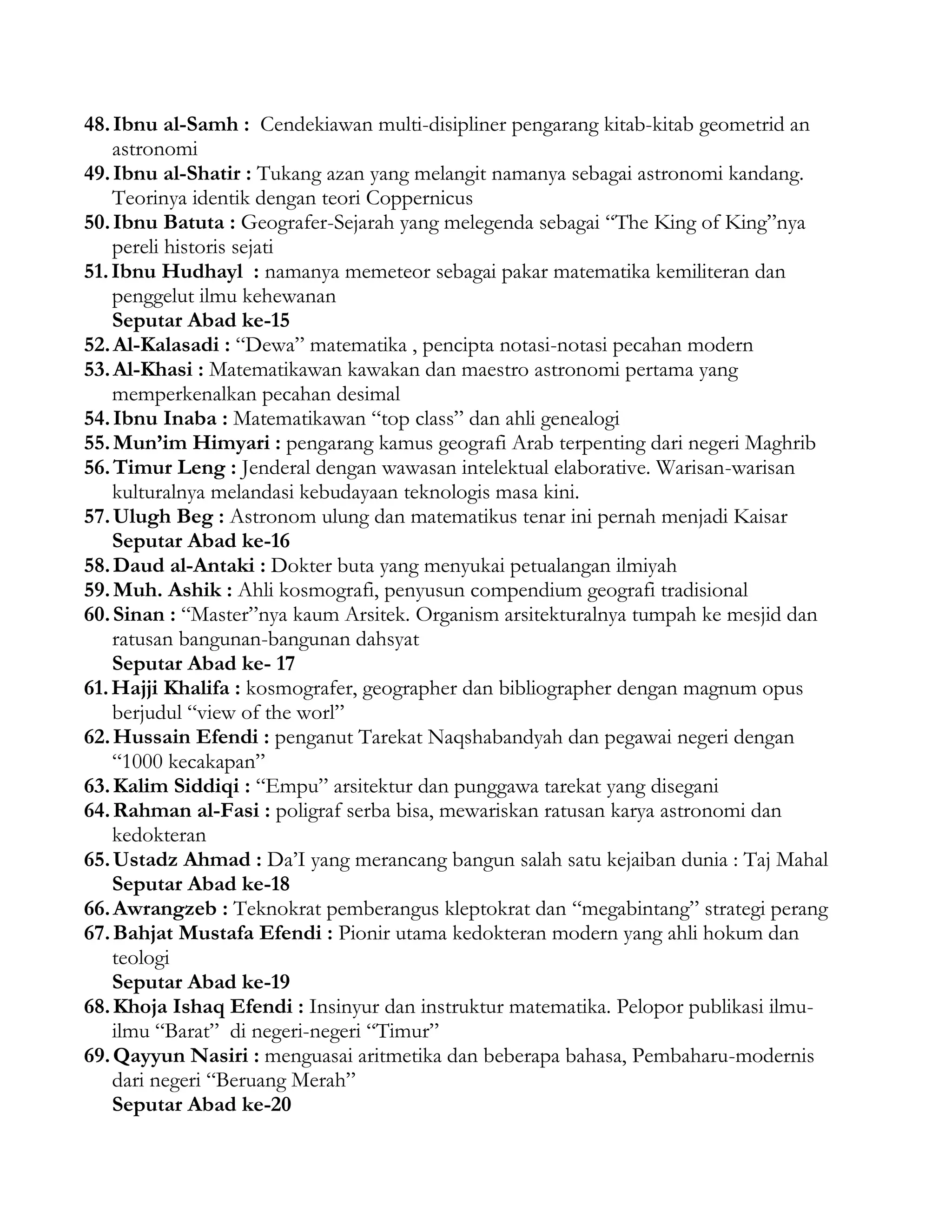 Klasifikasi ilmuwan muslim | DOCX