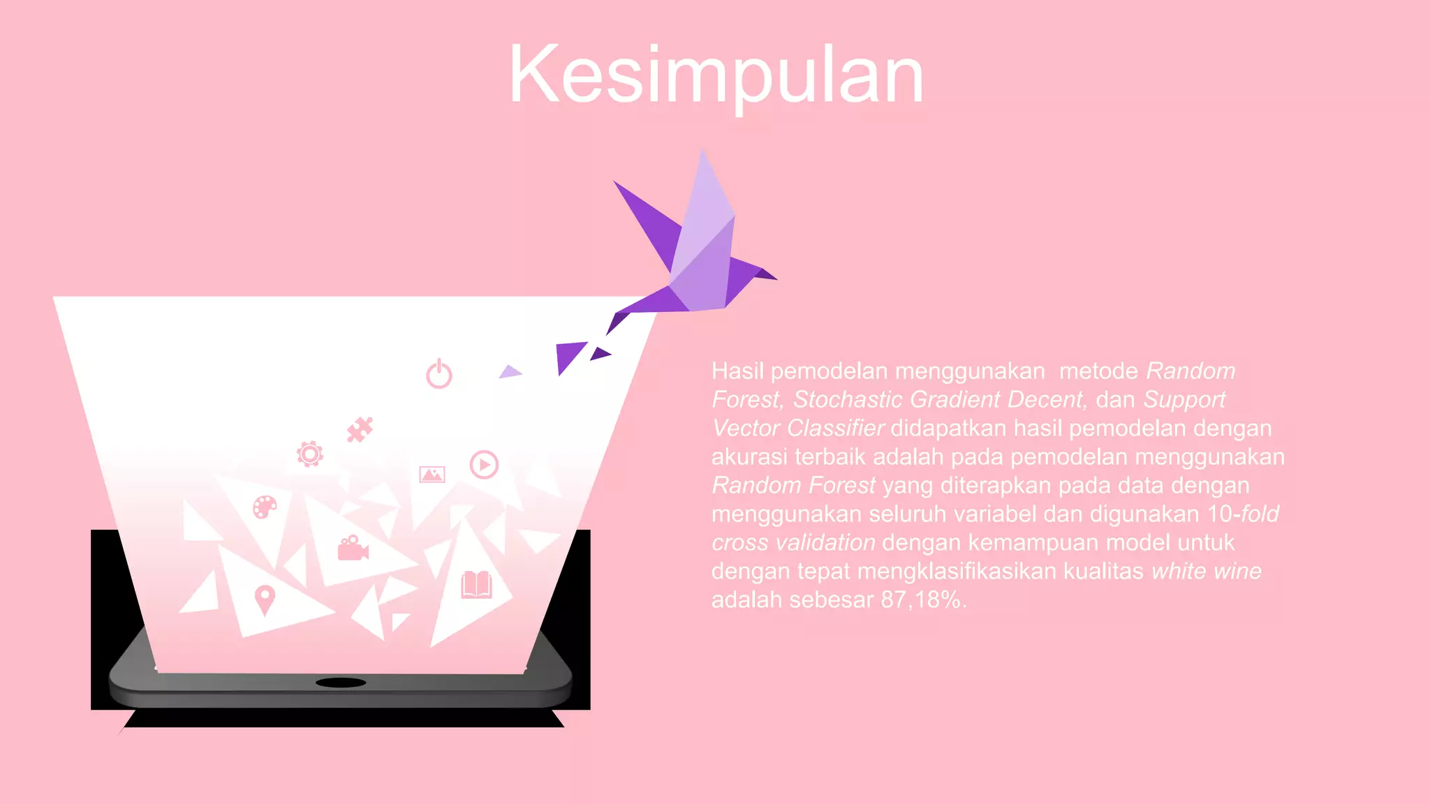 Klasifikasi kualitas white wine dengan machine learning ppt | PPT