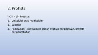 Klasifikasi Makhluk Hidup 5 kingdom monera protista fungi plantae dan ...