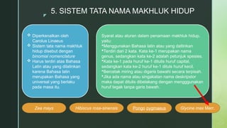 KLASIFIKASI MAKHLUK HIDUP (1) MATERI KELAS X | PPT