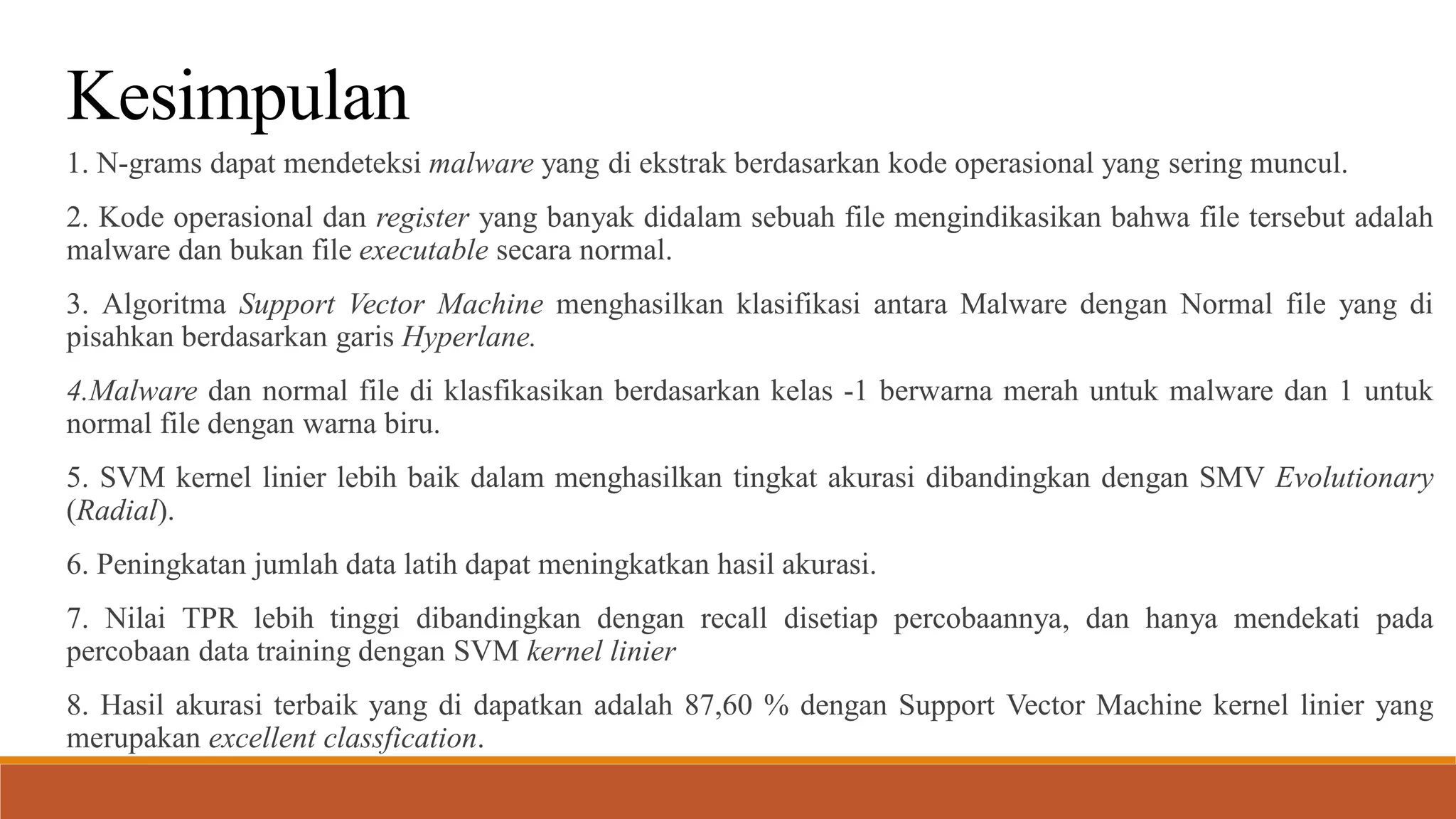 Klasifikasi Malware Trojan Ransomware Dengan Algoritma Support Vector Machine (SVM) | PPT