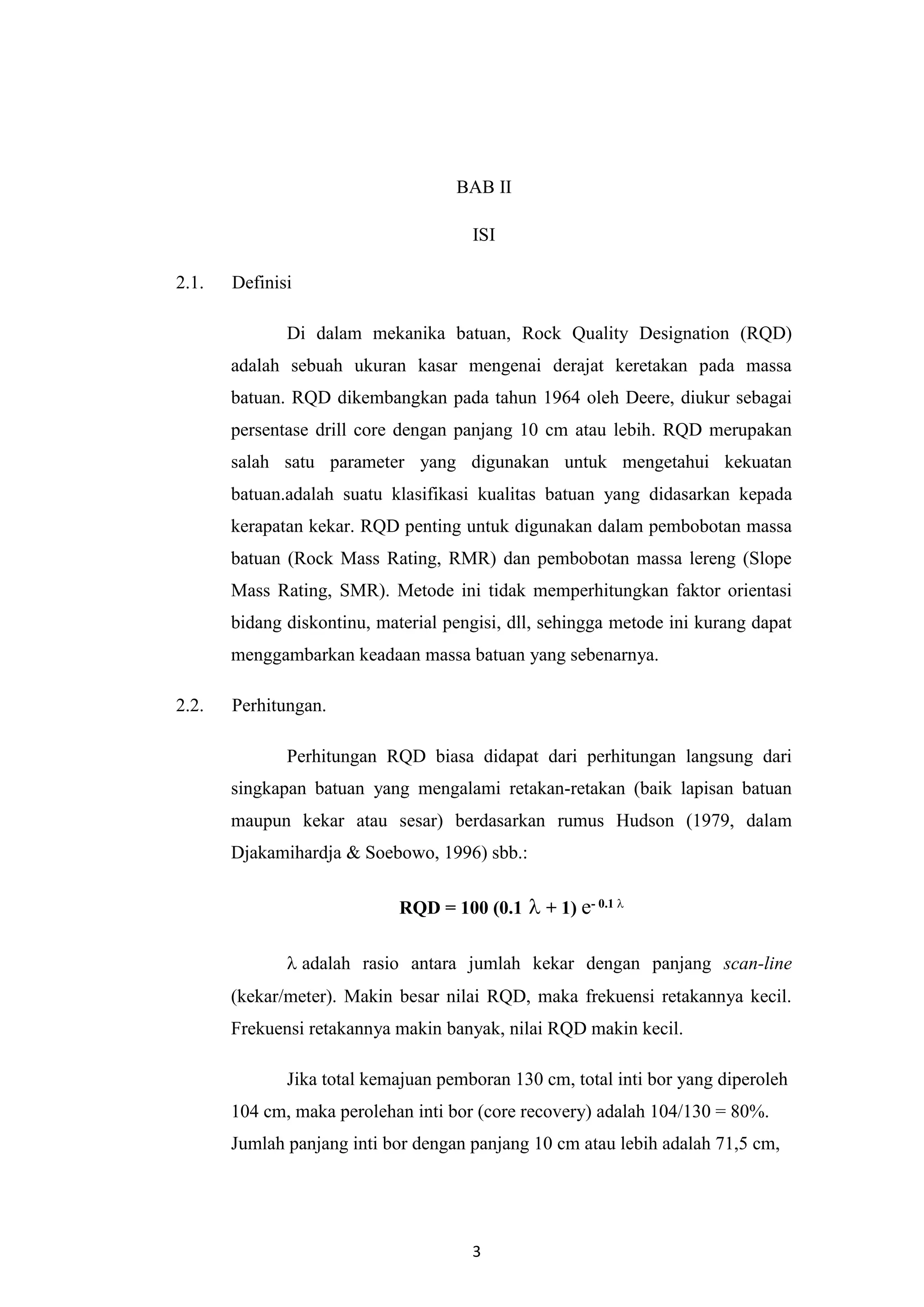 Klasifikasi RQD | DOCX
