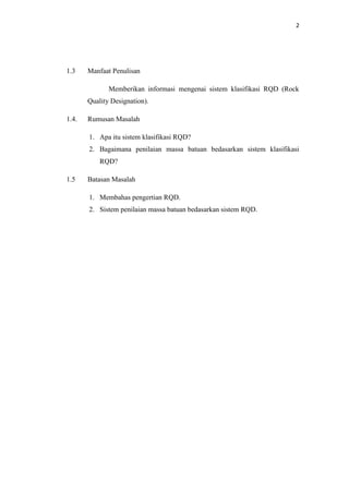 Klasifikasi RQD | DOCX