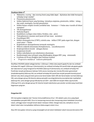 Klasifikasi stadium klinis hiv aids menurut who | DOCX