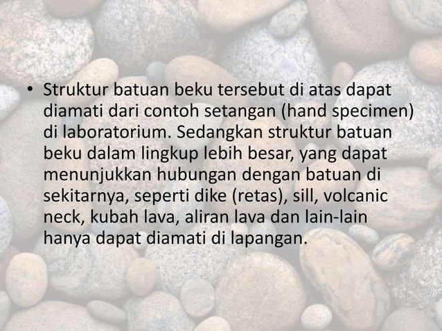 Klasifikasi struktur batuan beku | PPTX