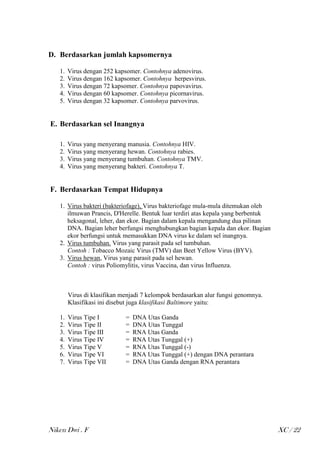 Klasifikasi virus | DOCX