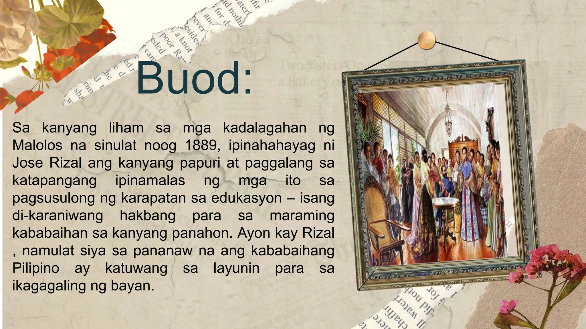 Mga Klasikong Sanaysay: Liham sa mga Kadalagahan ng Malolos, Bulacan | PPTX