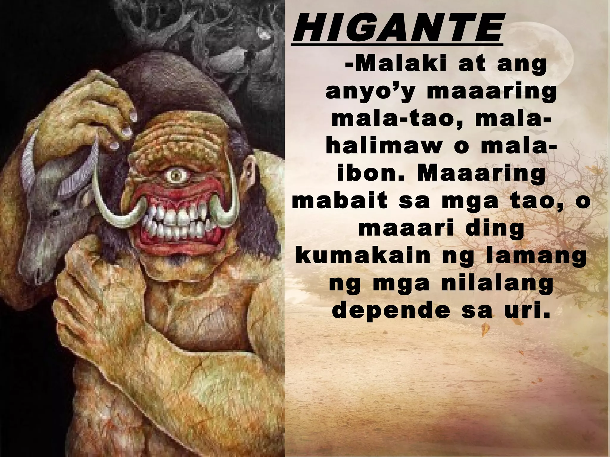 Klasipikasyon ng mga Mitolohikal na Nilalang sa Pilipinas | PPT