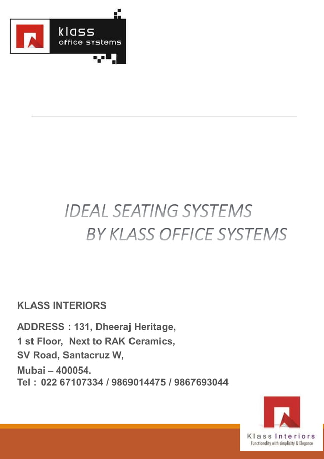 Klass ideal seating systems 2020. | PPTX