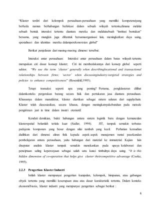 Klaster industri dan aglomerasi | DOCX