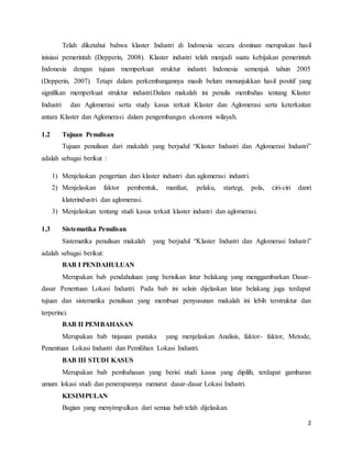 Klaster industri dan aglomerasi | DOCX