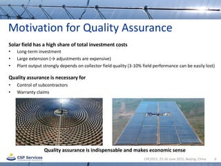 CSP Solar Field Quality Assurance Methods | PPT