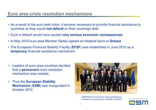 Klaus Regling Les Midis de l'Europe : presentation on the European ...