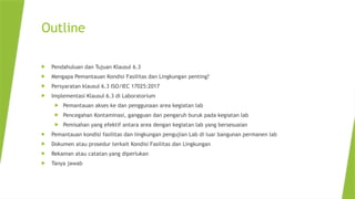 Klausul 6.3 ISO/IEC 17025:2017 dan implementasinya | PPTX