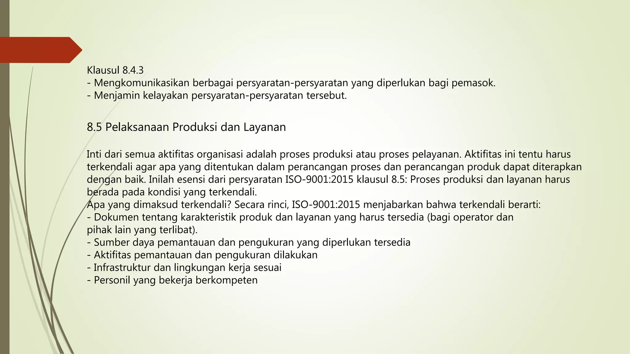 Klausul 8 iso 9001 2015 | PPTX