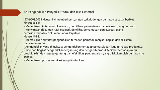 Klausul 8 iso 9001 2015 | PPTX