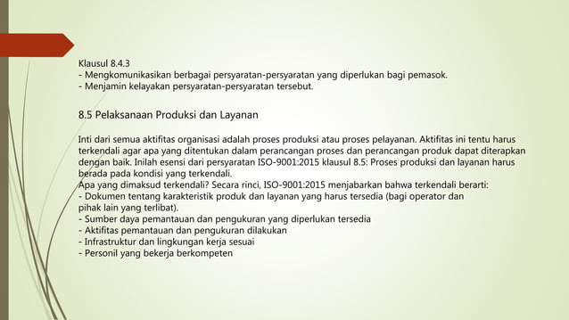 Klausul 8 iso 9001 2015 | PPTX