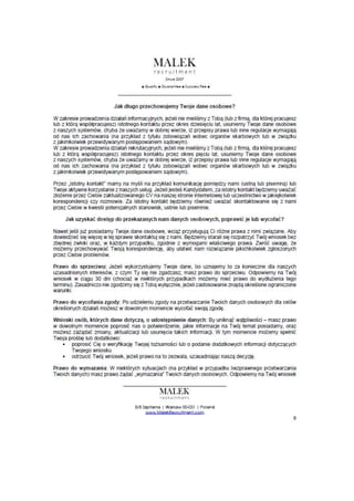Klauzula informacyjna Malek Recruitment | PDF