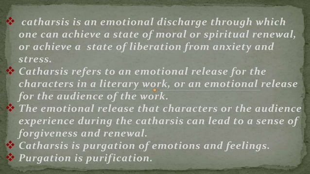 Theory of catharsis | PPT