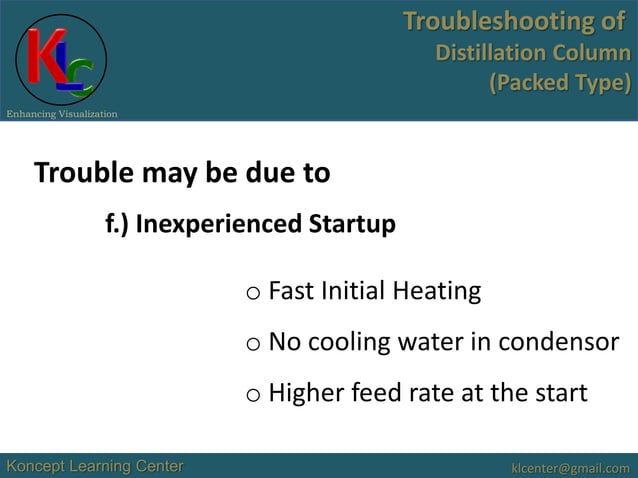Troubleshooting of Packed Distillation Column | PPSX | Science