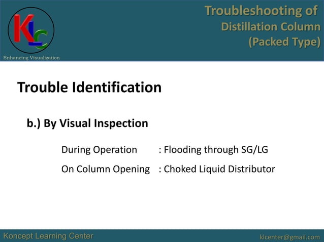 Troubleshooting of Packed Distillation Column | PPSX | Science